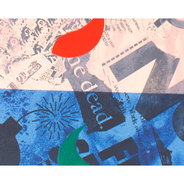 1993 “Sea Level” Lithograph and Collage Signed by Richard Kalina | Chairish