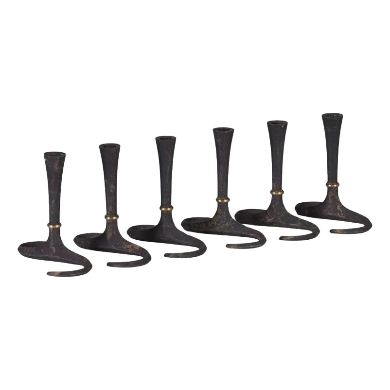 1950s Mid Century Modern Dansk Cast Iron S Base Taper Candle Holders ...