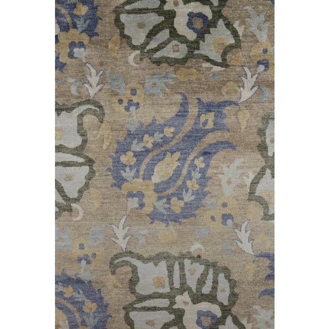 Rug & Kilim’s Classic Style Rug in Brown With Beige and Blue Floral ...