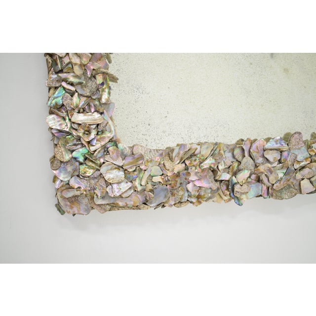 Late 20th Century Large Tony Duquette Style Abalone Framed Mirror ...