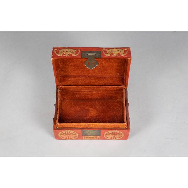 Late 19th Century Chinese Export Red Lacquered Box | Chairish