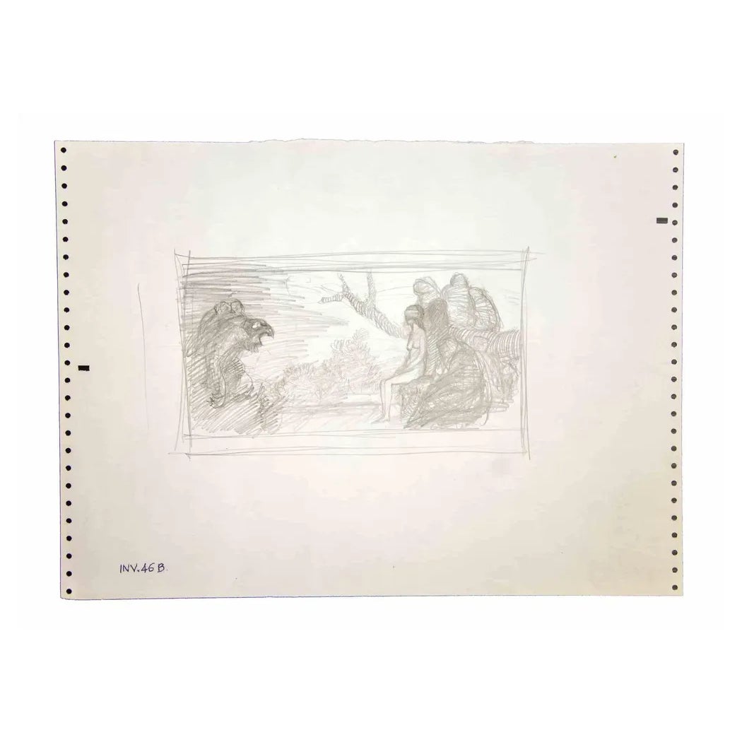 Leo Guida, Sybil in the Forest, Pencil Drawing, 1970s | Chairish