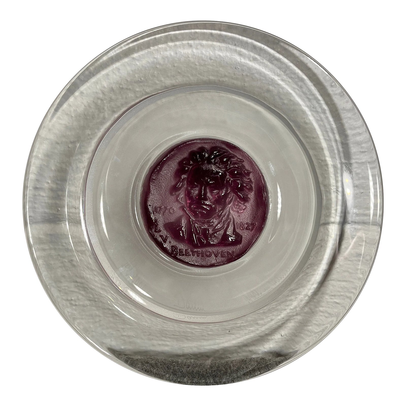 1970s Limited Edition Daum Pate De Verre Beethoven Art Glass Display ...