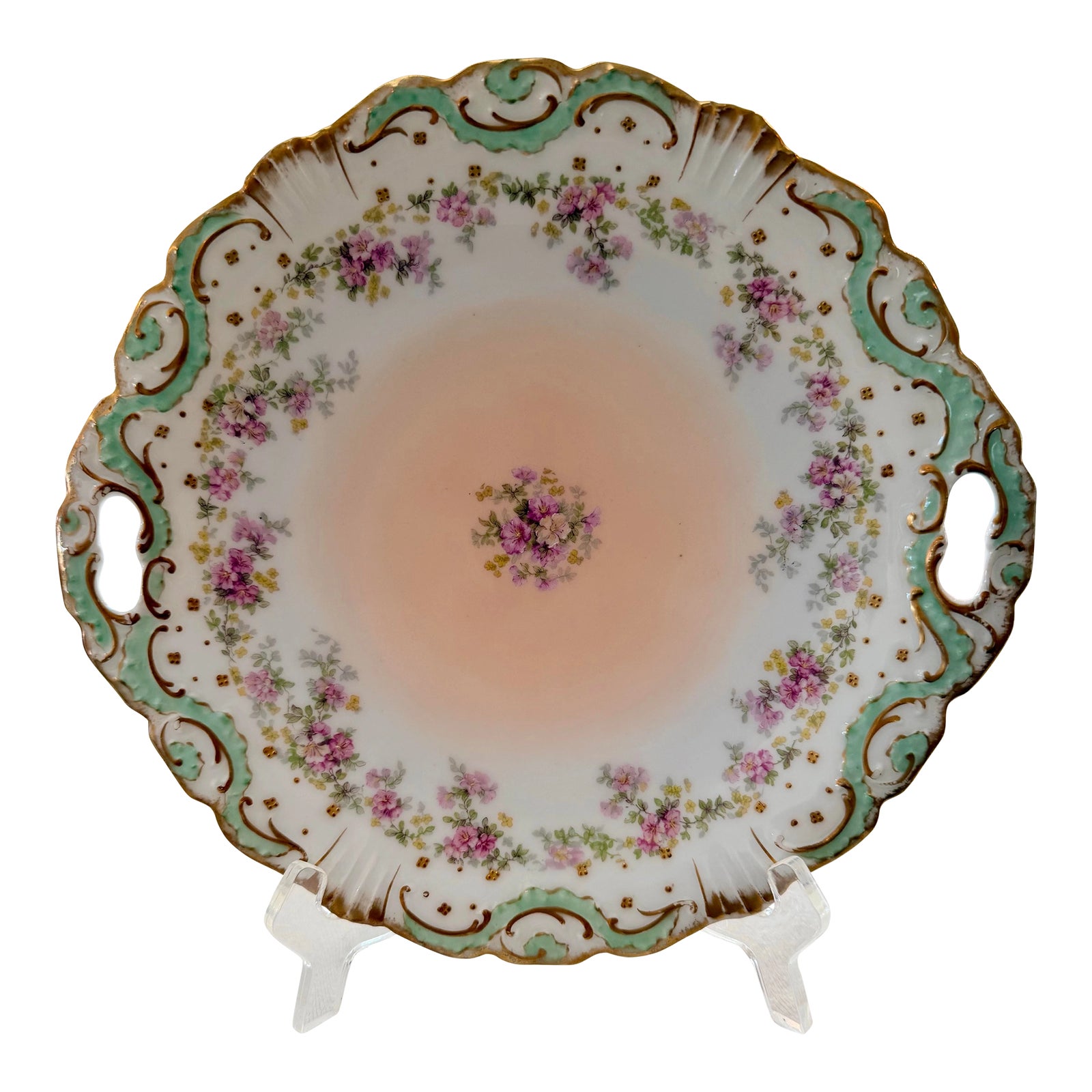 Late 19th Century Gilded-Age Beauty: Hand-Painted Limoges Serving Plate ...