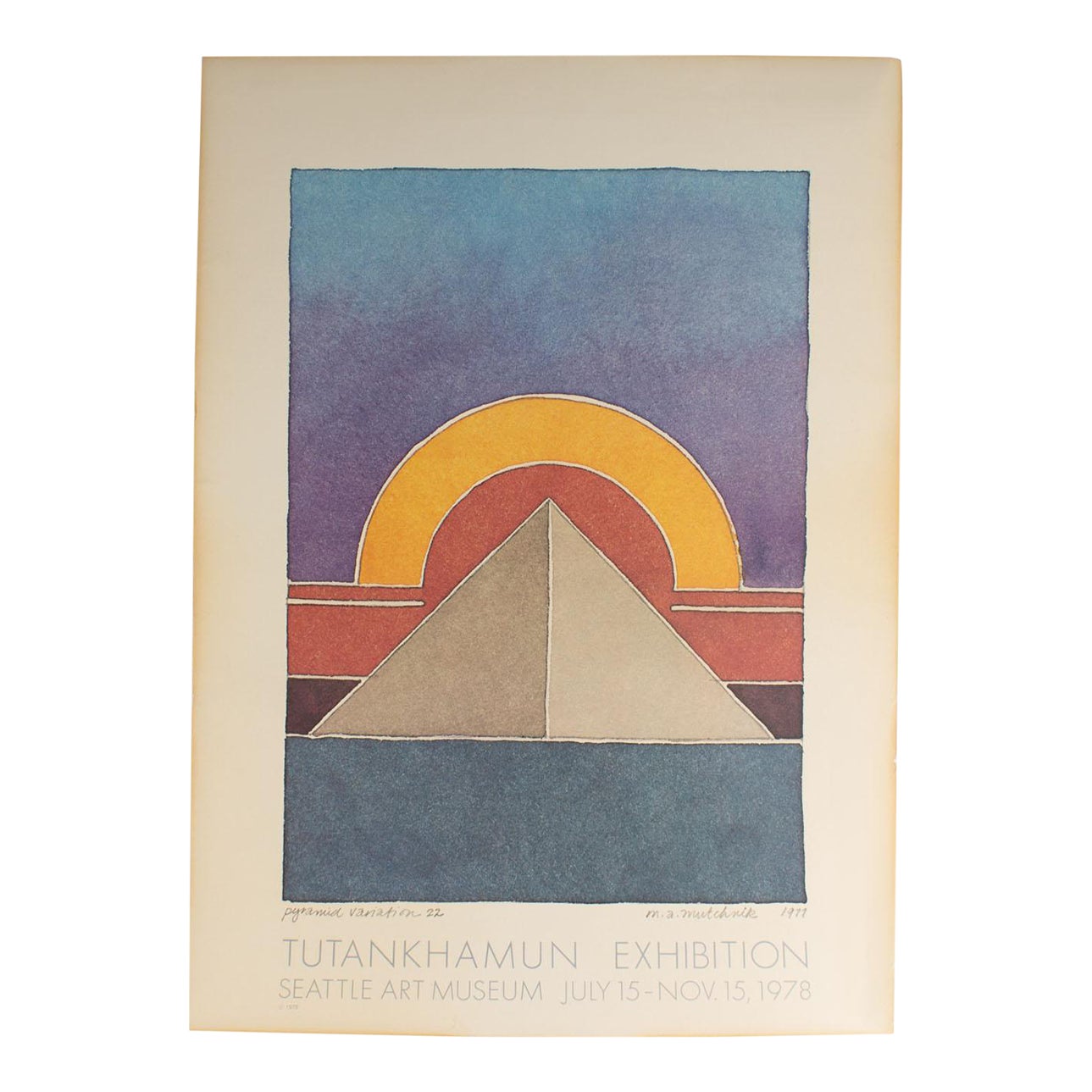 1978 “Pyramid Variation 22” Tutankhamun Exhibition Poster by Mark ...
