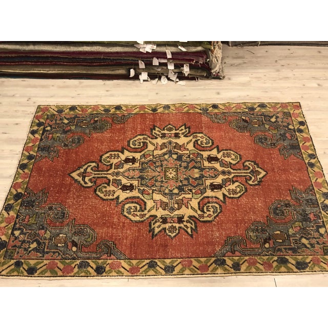Traditional Handmade Distressed Rug- 4′3″ × 7′ | Chairish