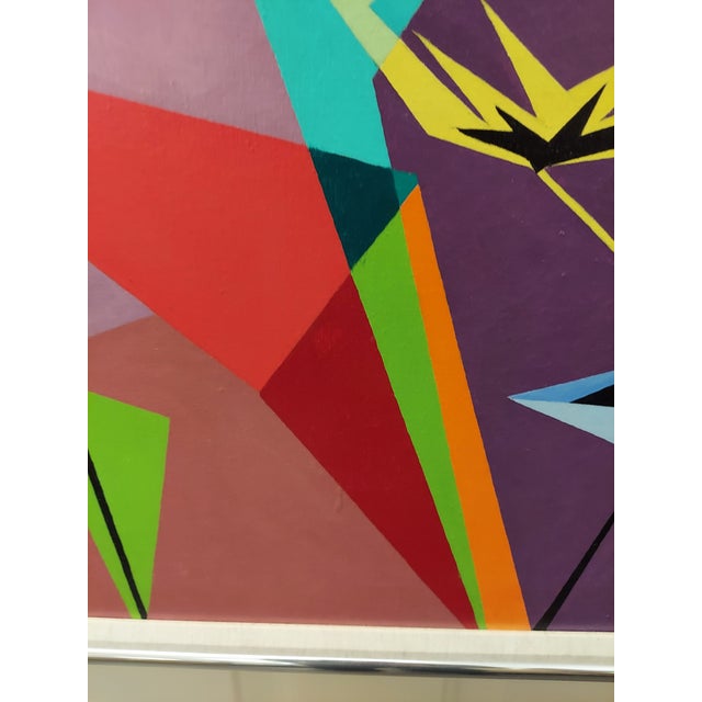 1960s Florida Artist Joseph O. Brun Large Oil Painting " Gardon of Eden ...