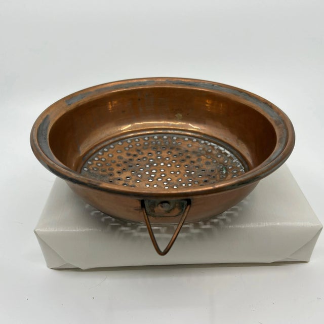 Two Early 20th Century Copper Colanders - Set of 2 | Chairish