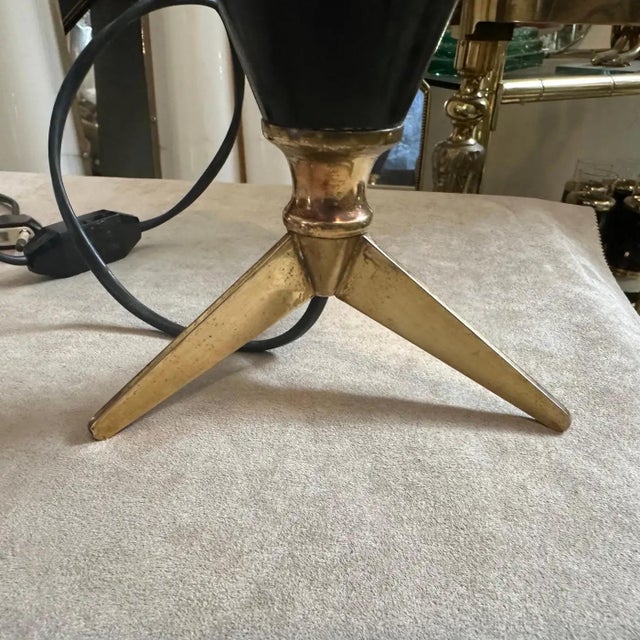 1950s Stilnovo Style Mid-Century Modern Black Aluminum Brass Sputnik ...