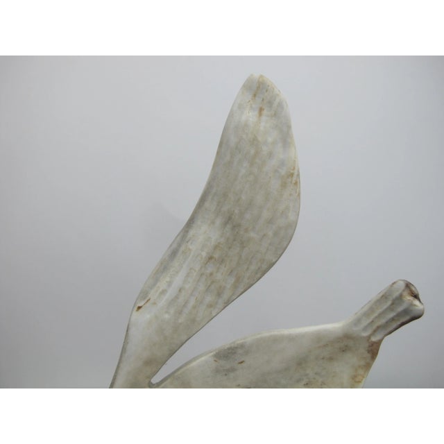 Canadian Native Inuit Carved Caribou Antler Flying Bird Art Sculpture ...