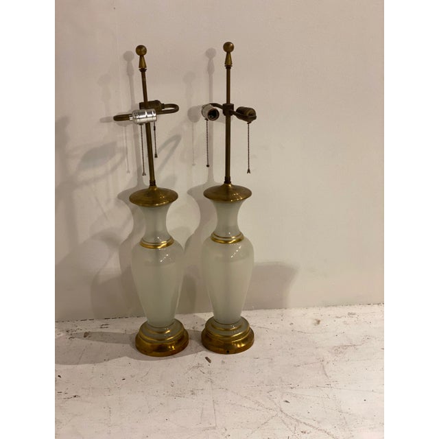 Opaline Glass Lamps - a Pair | Chairish
