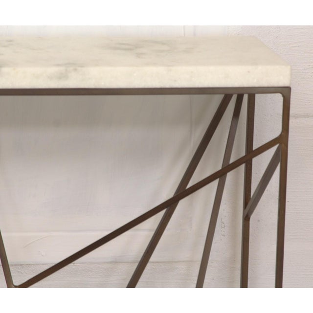 Modern Iron Marble Console | Chairish