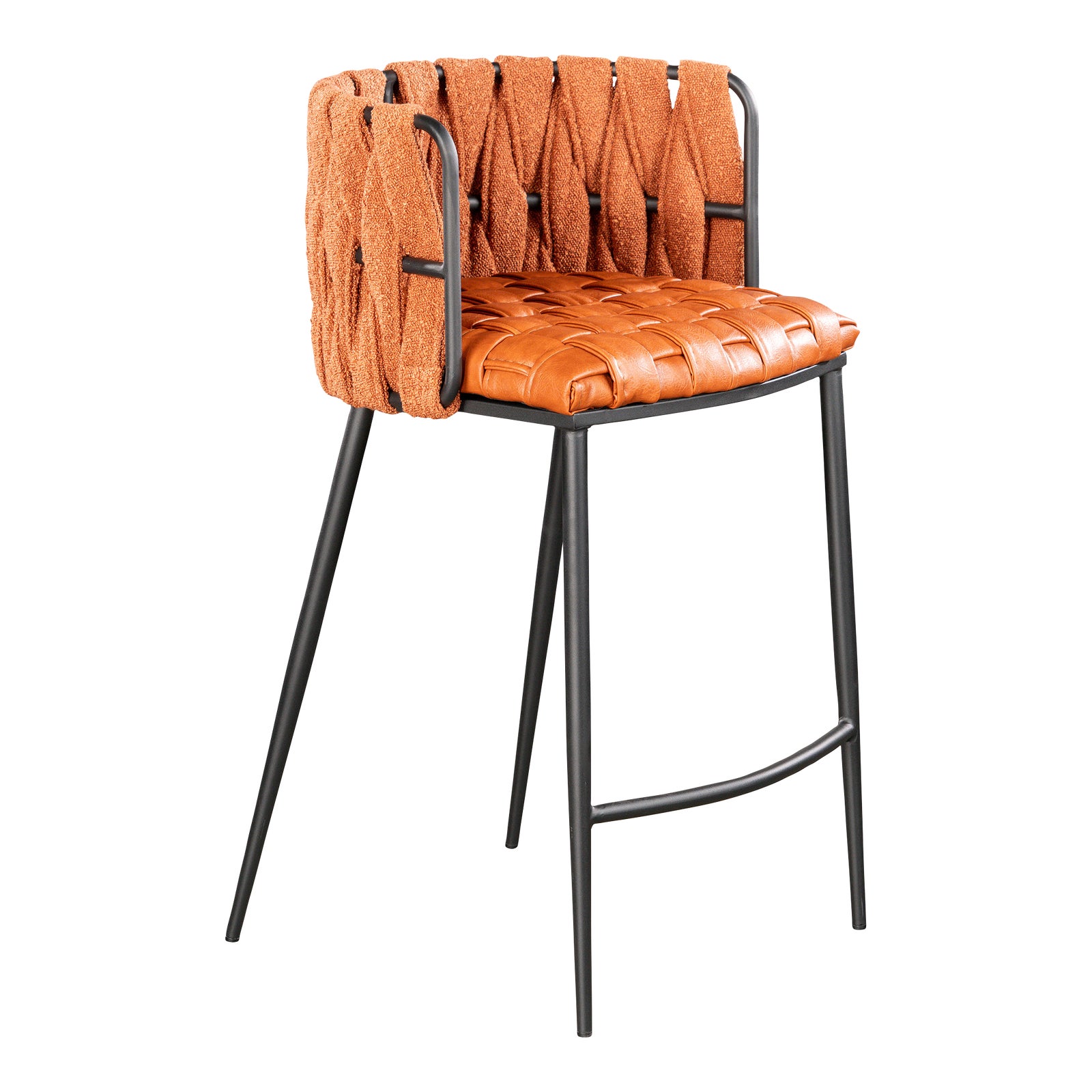 Milano Counter Chair in Orange | Chairish