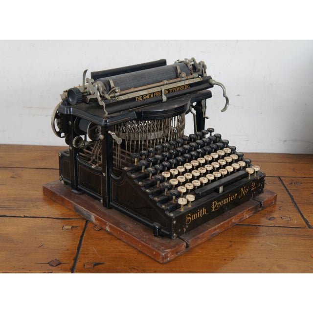 Antique 1896 Smith Premier No 2 Typewriter & Case Double Keyboard ...