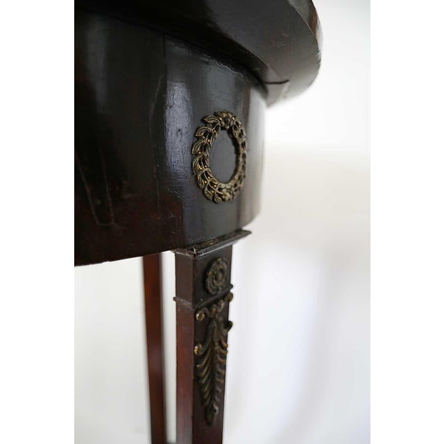 Mid 19th Century Antique Round Empire Pedestal Vitrine Table | Chairish