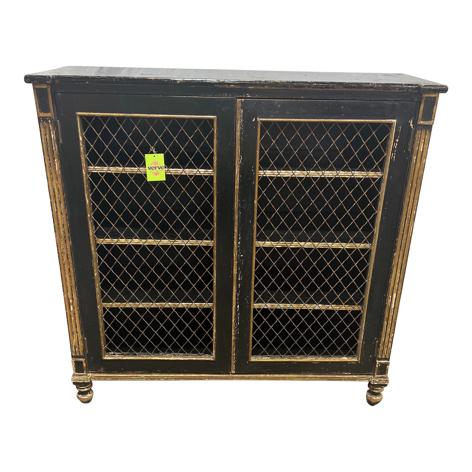 Early Regency Wire Mesh Book Case Bibliotheque | Chairish