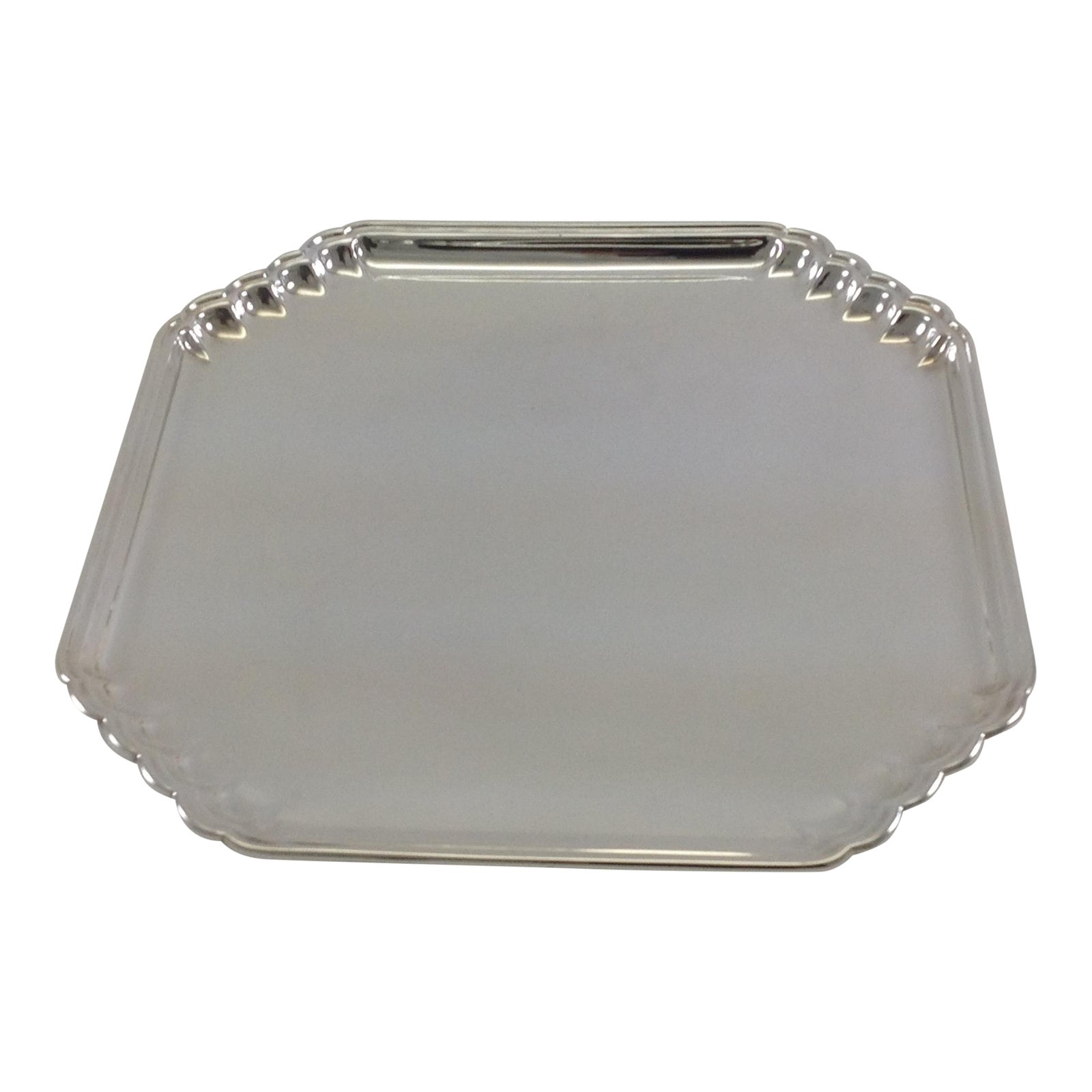 1970’s Vintage/New Silverplate Shaped Corners Salver, Art Nouveau ...