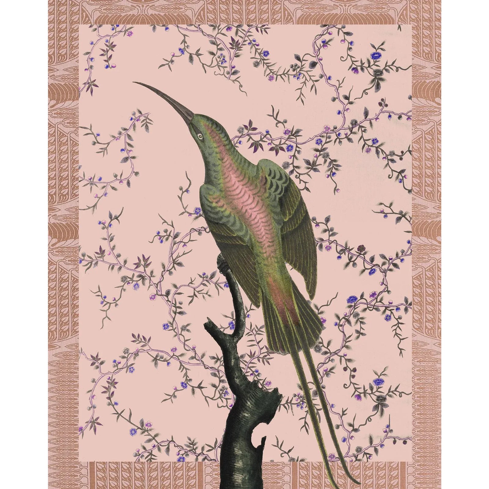 "Hummingbird in Desert Pink" Contemporary Bird and Botanical Print ...