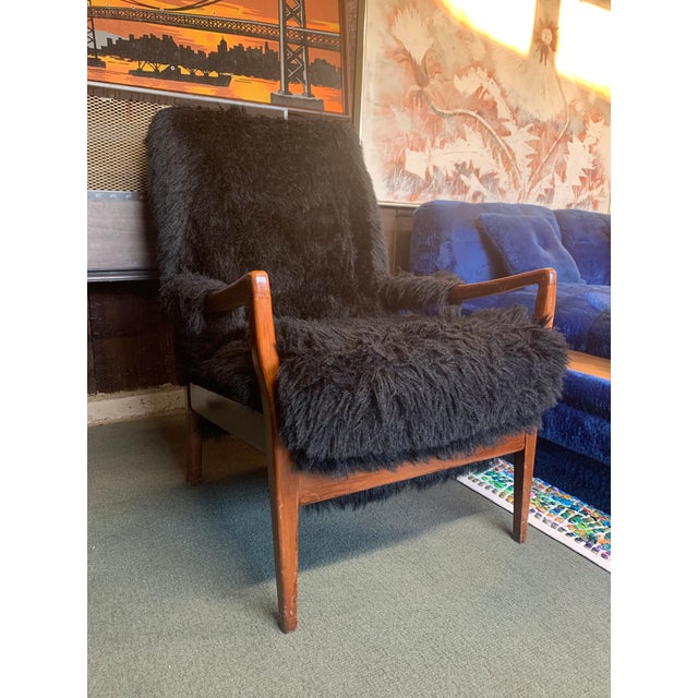 1960s Cintique Furry Lounge Chair, Made in England | Chairish