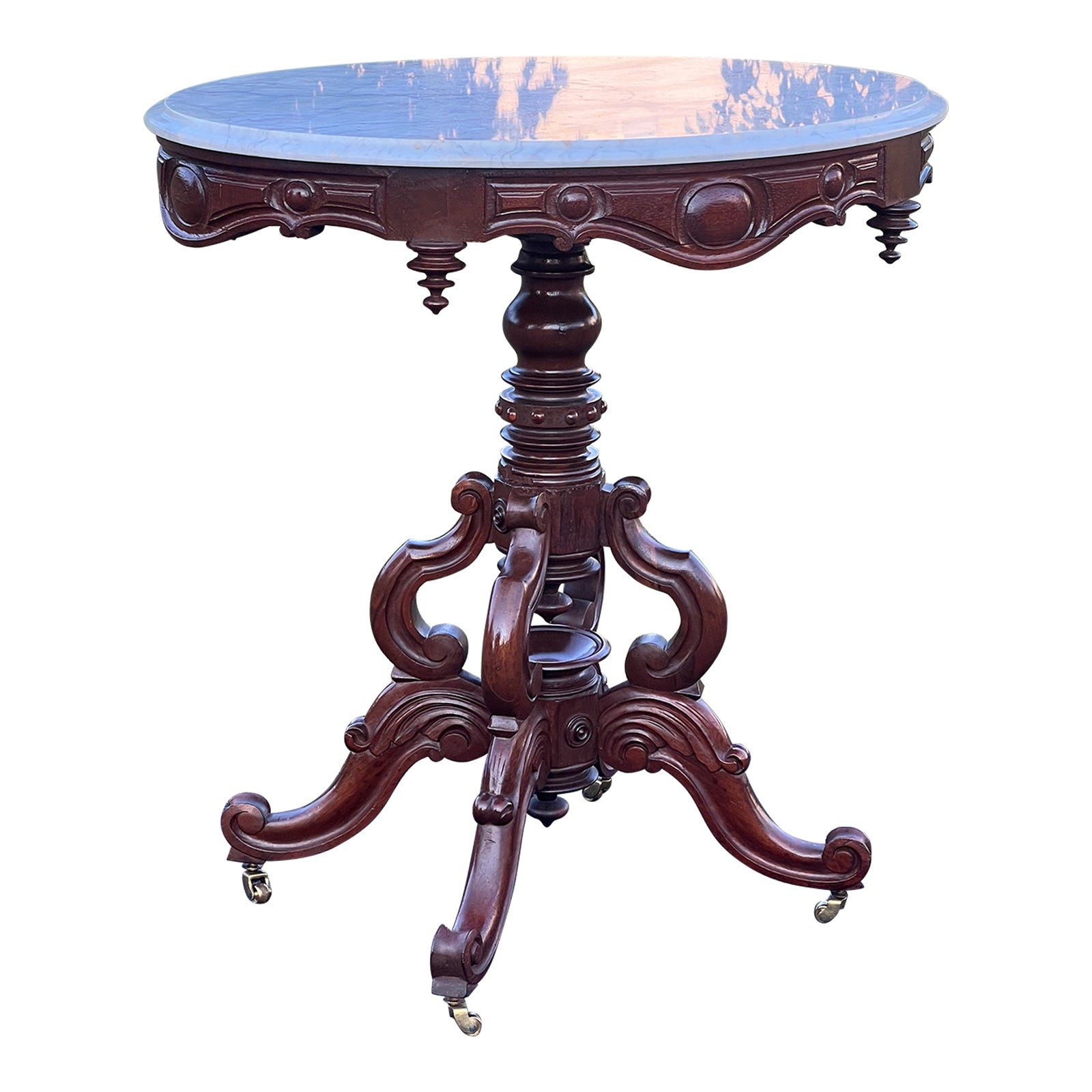 Fine Antique Victorian Marble Top Stand After Thomas Brooks Circa 1880 ...