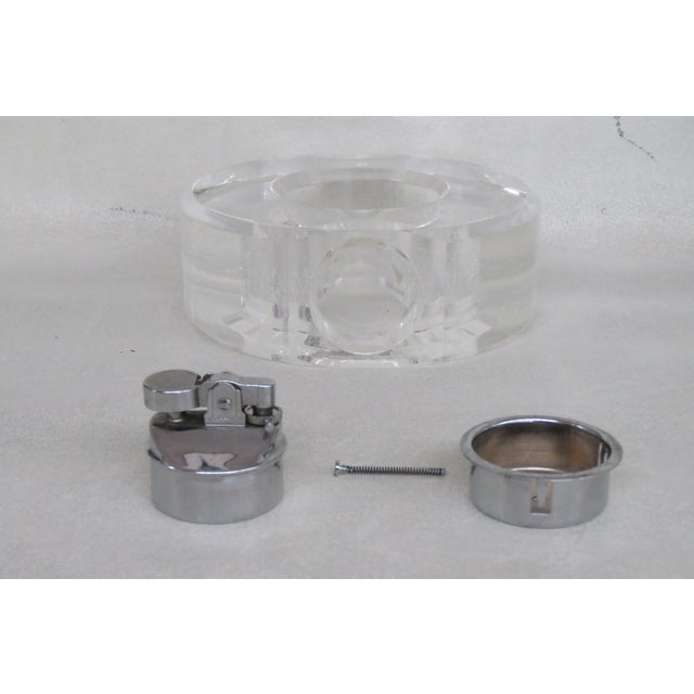 Japan Lucite Round Table Lighter | Chairish