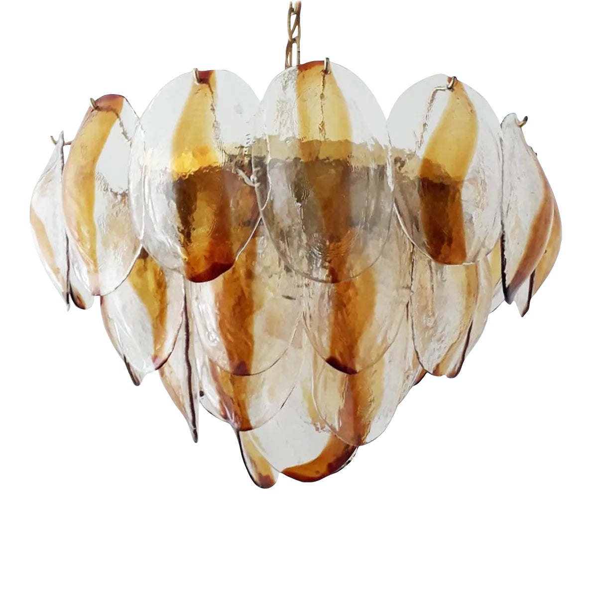Mid 20th Century Amber Shells Chandelier by La Murrina | Chairish