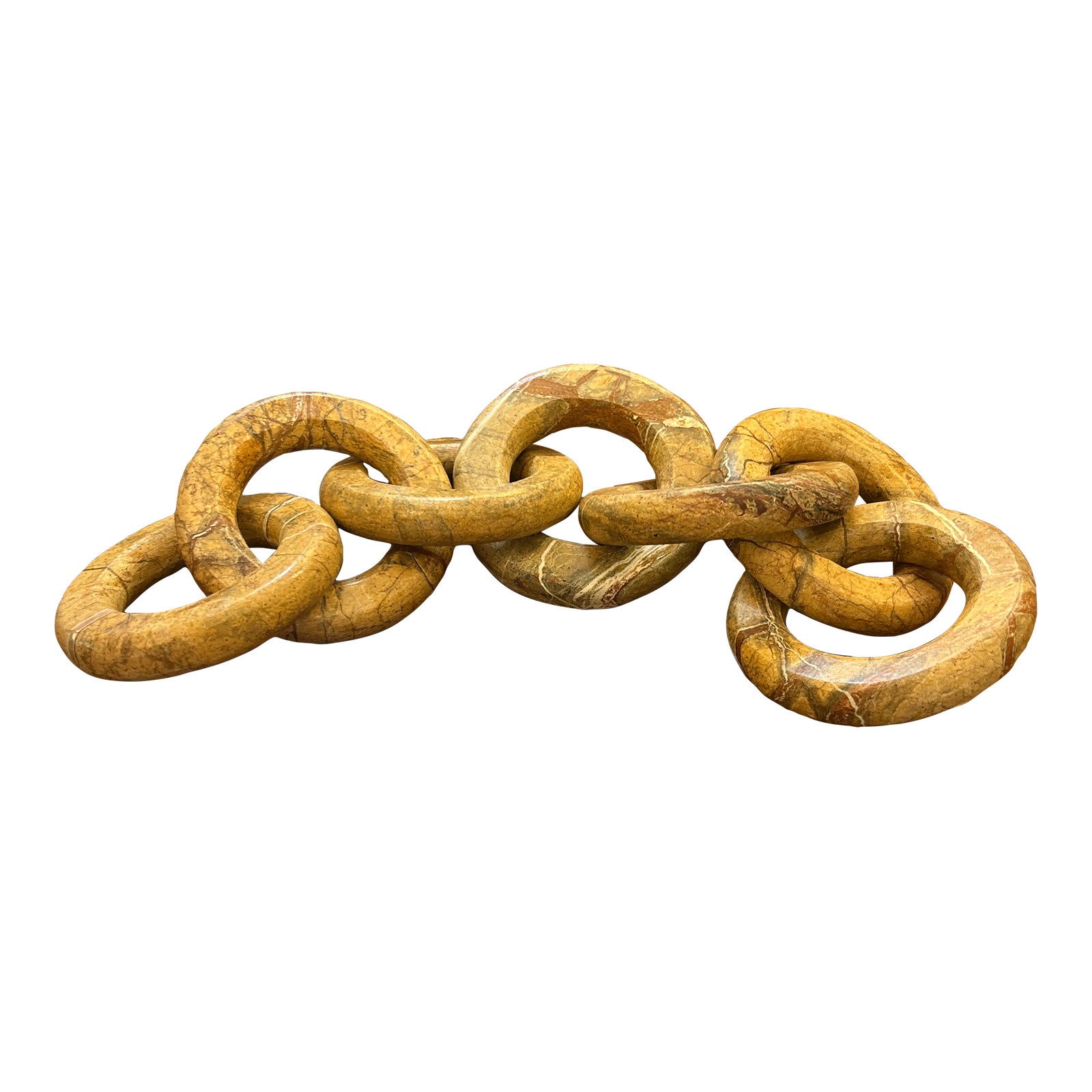 Tan Stone Hoop Links | Chairish