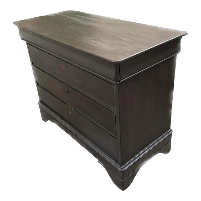 1990s Chocolate Brown 4 Drawer Louis Philippe Commode | Chairish