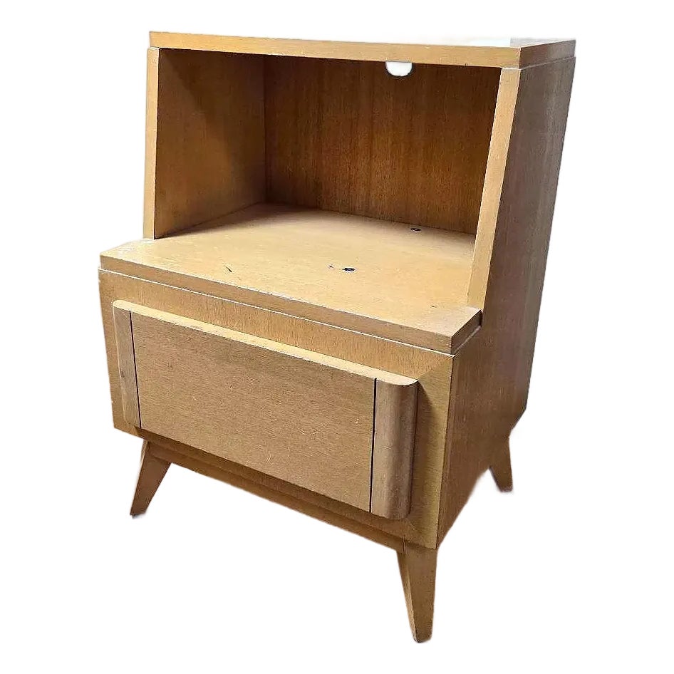 1960s Eliel Saarinen for Rway Blonde Mahogany Nightstand | Chairish