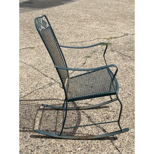 Vintage Wrought Iron Victorian Style Green Garden Patio Rocker Rocking ...