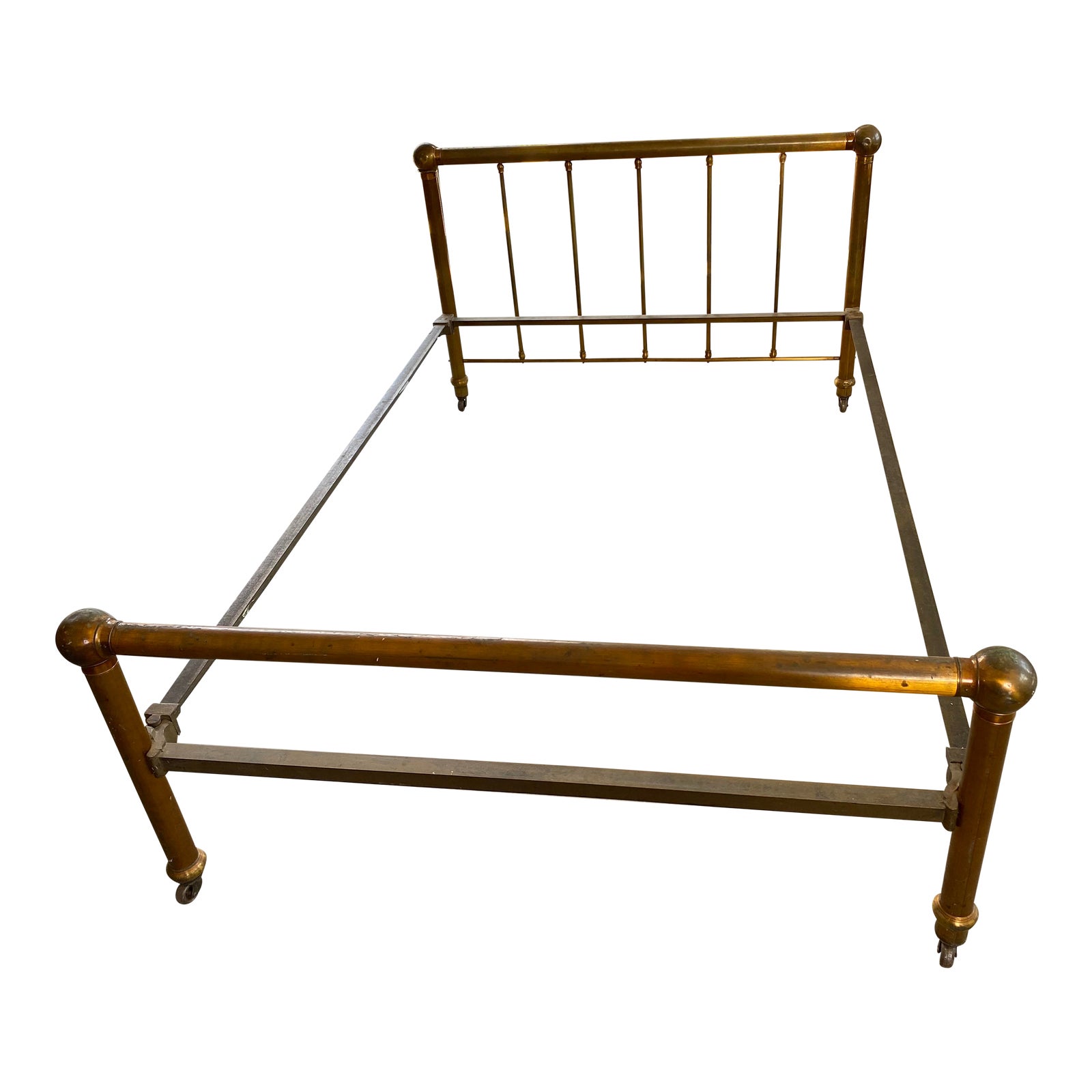 1920s Antique Full Size Brass Bed | Chairish