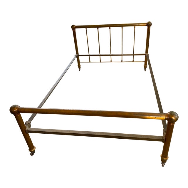1920s Antique Full Size Brass Bed | Chairish