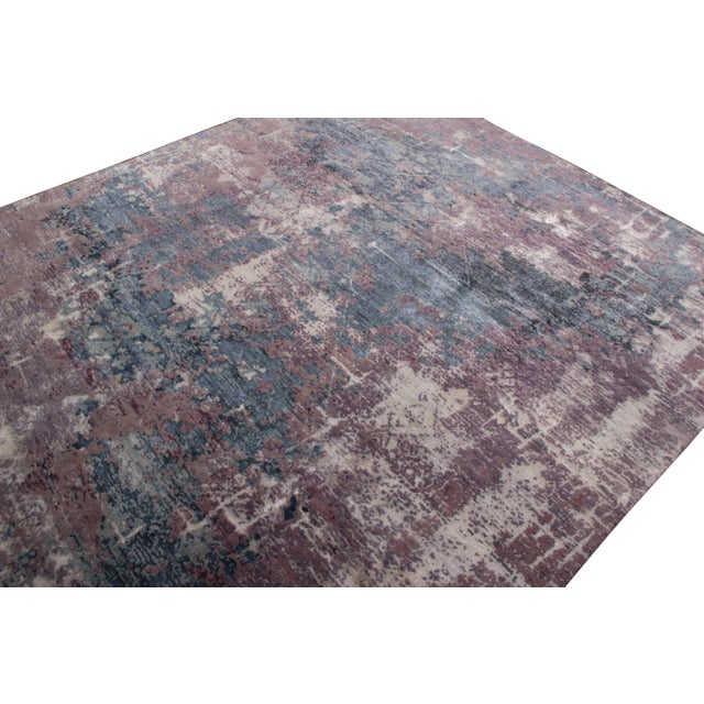 Rug & Kilim’s Abstract Modern Rug in Purple and Blue All Over Pattern ...