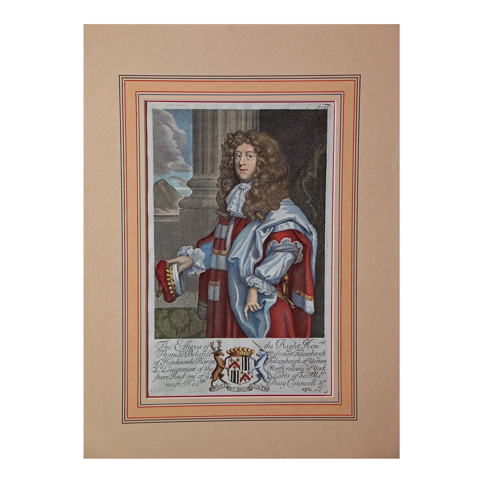 Viscount Thomas Belasise: 17th Century Hand-Colored Portrait by Robert ...
