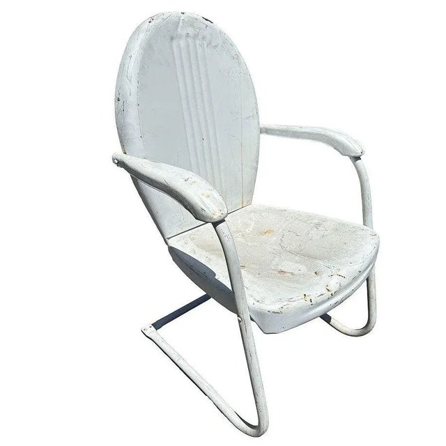 Mid-Century Steel Streamline Springer Patio Outdoor Lounge Chairs - A ...