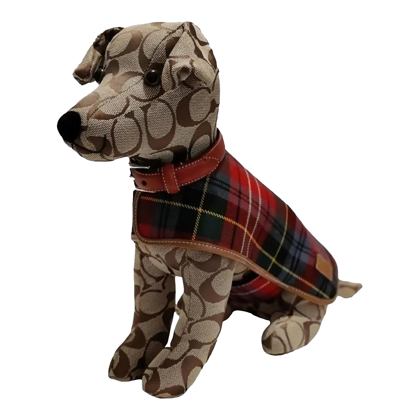 Vintage Coach Leather Signature Stuffed Collectible Khaki Display Dog ...
