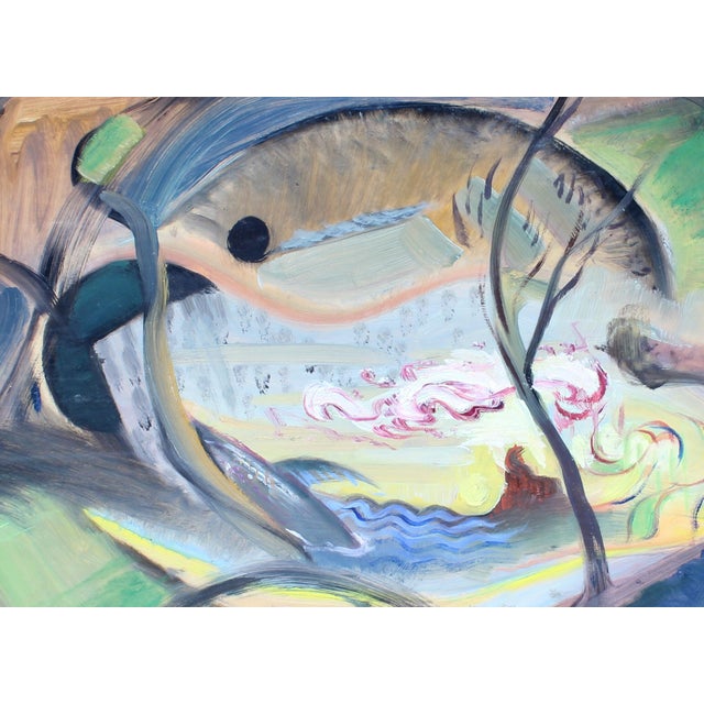 John W. Hatch John Hatch American Cubist Abstract Oil Painting 1950's ...