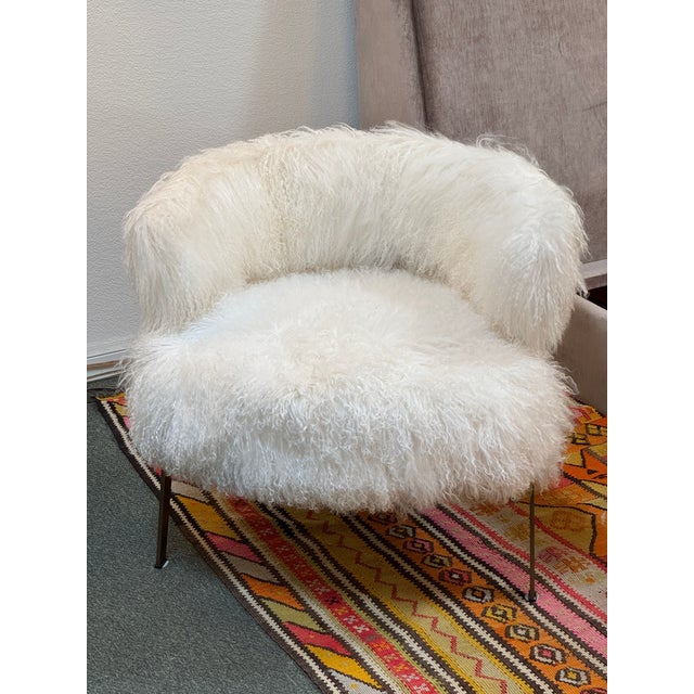 Interlude Home Darcy Sheepskin Arm Chair | Chairish