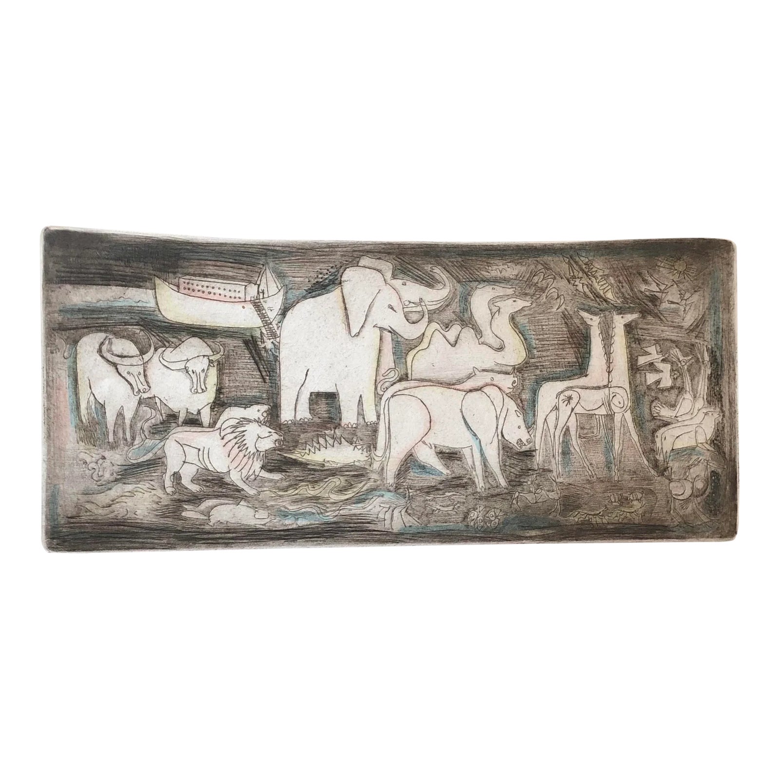 Irving Amen Original Artist Proof Lithograph “Noah’s Ark” | Chairish