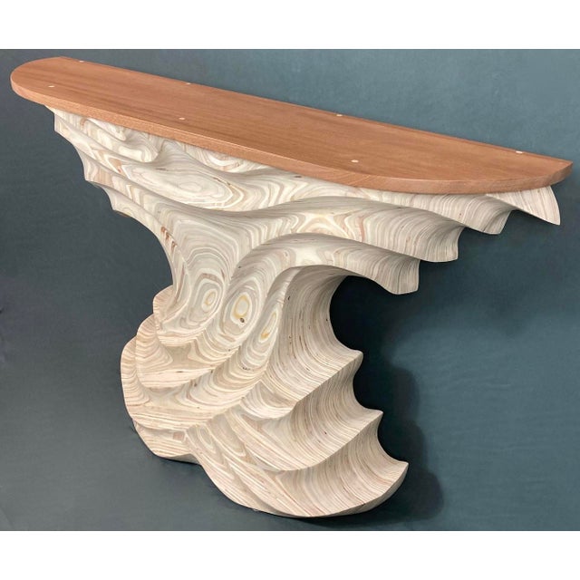 Stylized Carved Organic Modern Console Table | Chairish