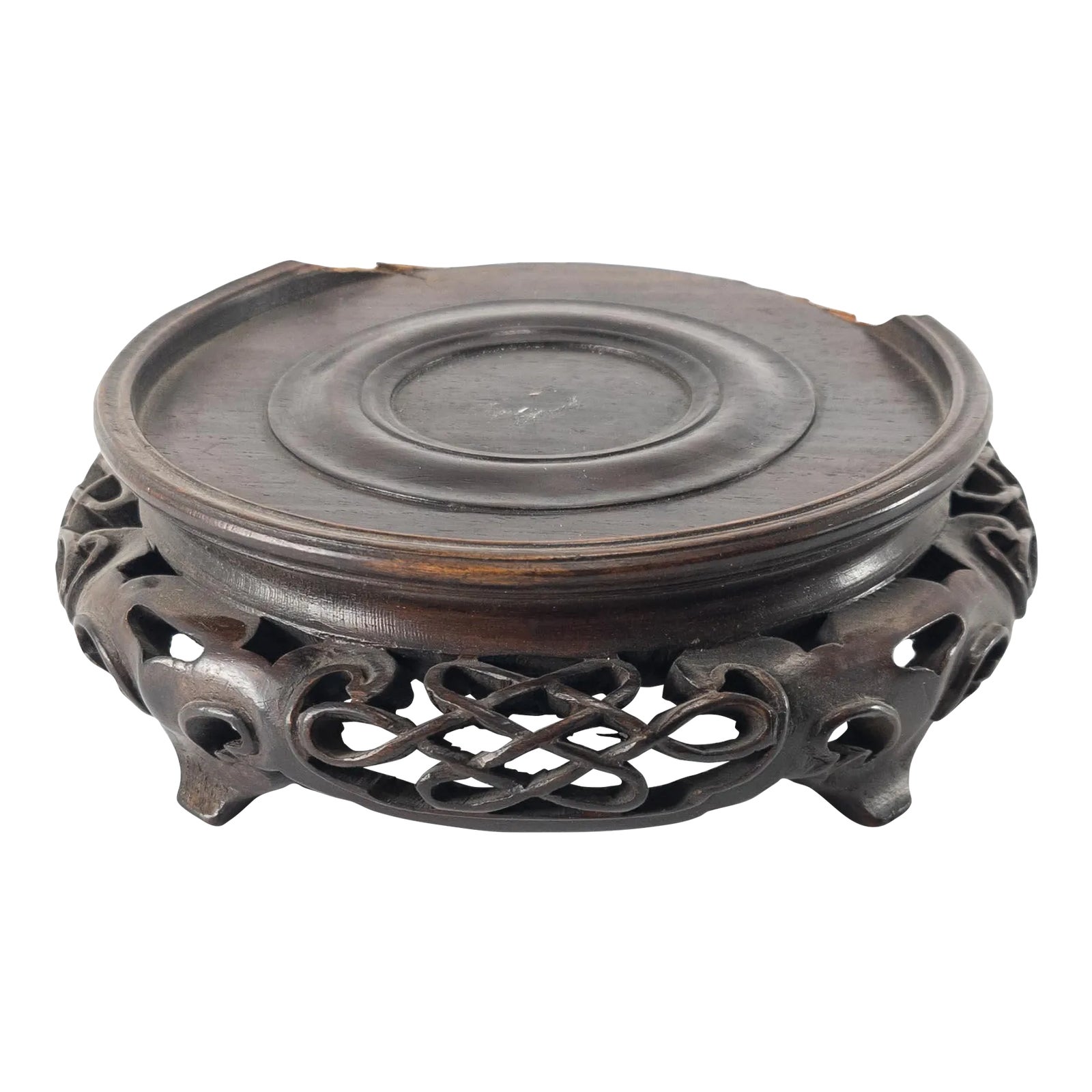 19th Century Chinese Carved Rosewood Display Base or Stand | Chairish