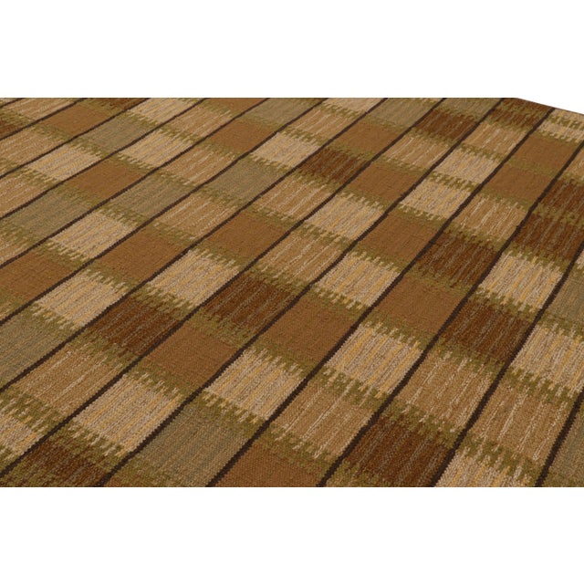 Rug & Kilim’s Scandinavian Style Rug With Brown and Beige Geometric ...