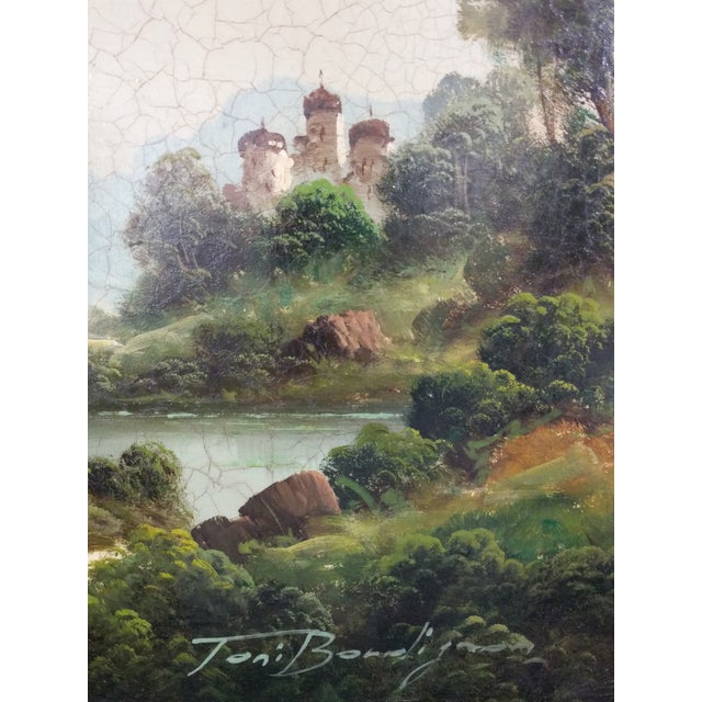Mid 20th Century Toni Bordignon Framed Oil Paintings of Views From Two ...