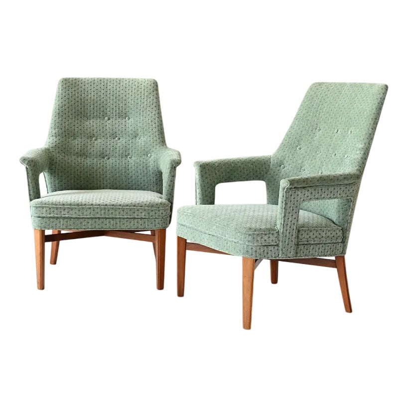 Set of Vintage Scandinavian Mint Green Chairs, 1950s | Chairish