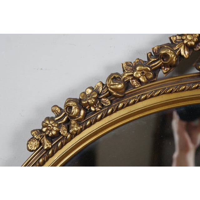 Antique French Neoclassical Round Giltwood Floral Acanthus Wall Vanity ...