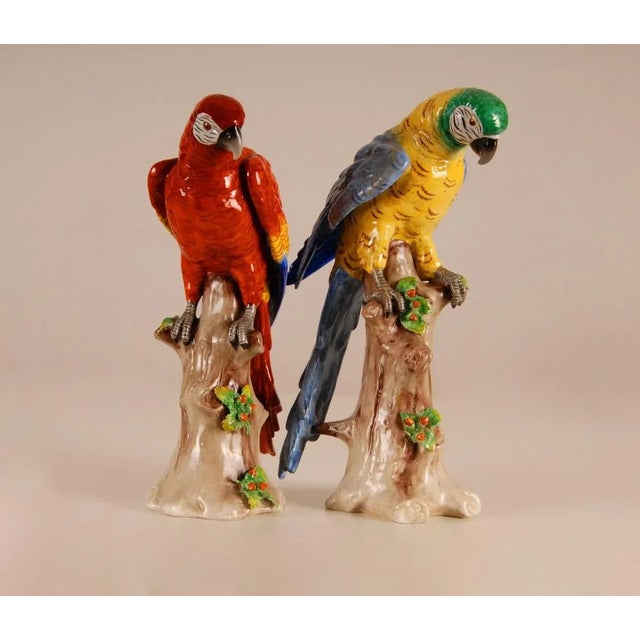 Art Deco Porcelain Parrots, Set of 2 | Chairish