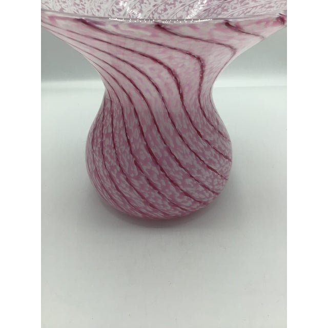 Vintage Pink Fuschia Swirl Art Glass Vase | Chairish