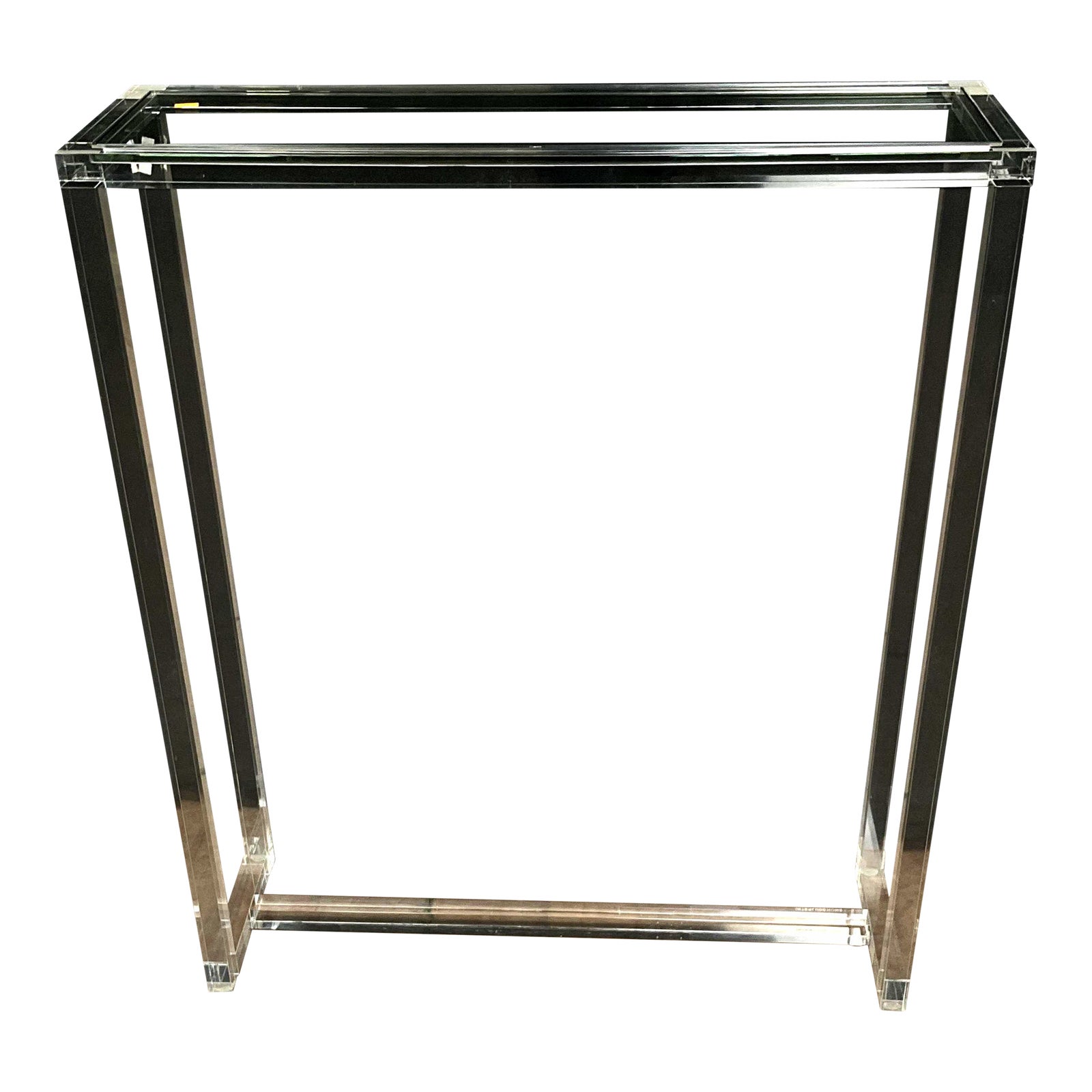 Interlude Ava Small Lucite With Glass Top Console Table | Chairish
