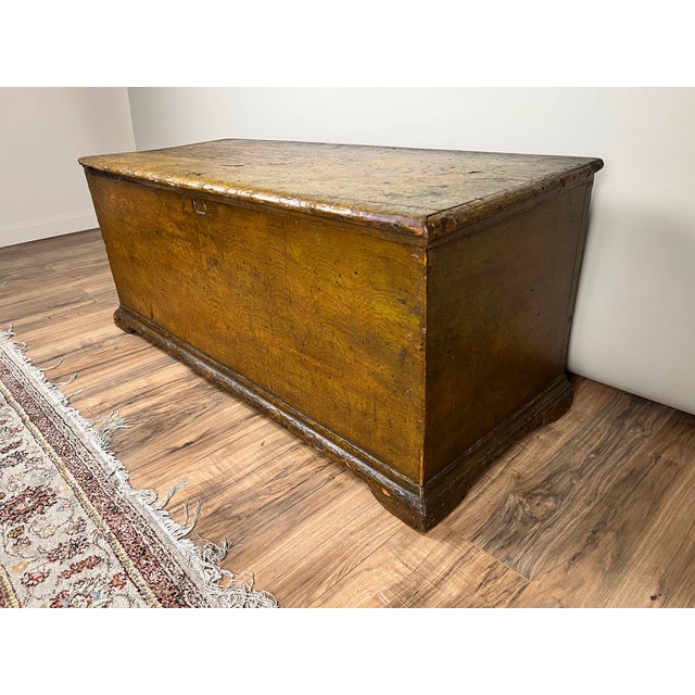 Antique 18th Century Grain Painted Pine Six Board Blanket Box in ...