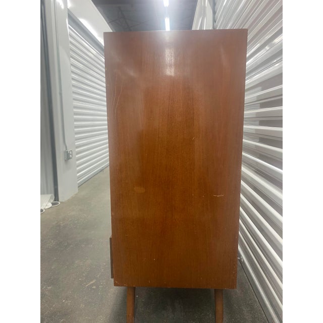 1970s Walnut Albert Parvin Style Tall Boy | Chairish